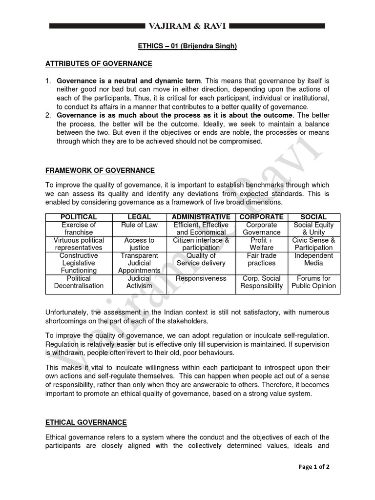 Ethics For Upsc | PDF | Governance | Value (Ethics)