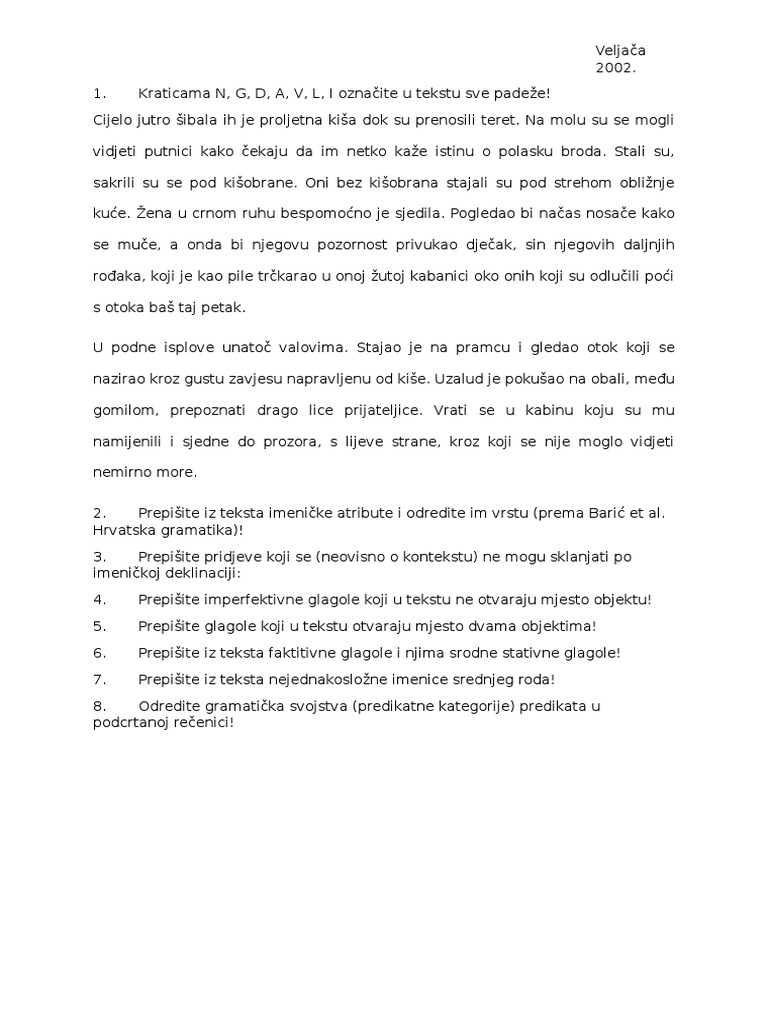 Hrvatski Standardni Jezik, Ispit | PDF