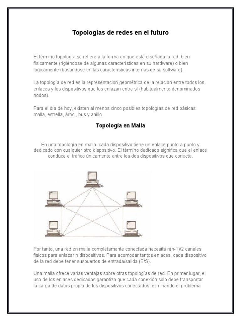 Topologías de Redes en El Futuro | PDF | Topología de la red | Red de computadoras