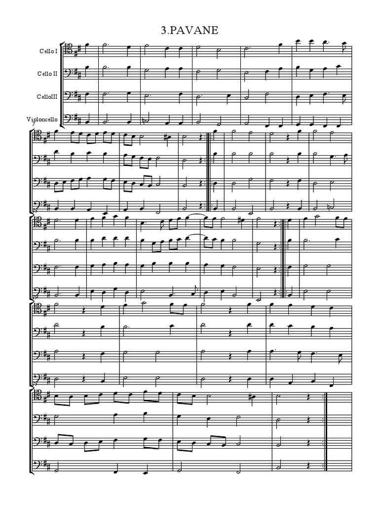 Cello Sheet Music for Pavane | PDF