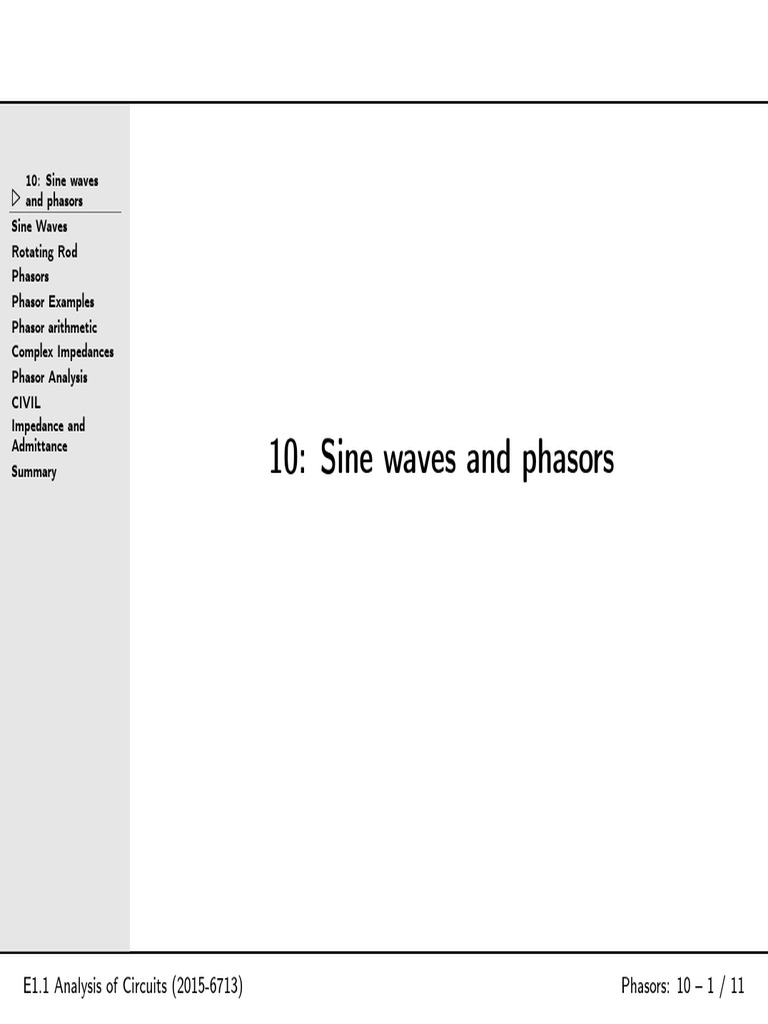 Sine waves and phasors analysis | PDF