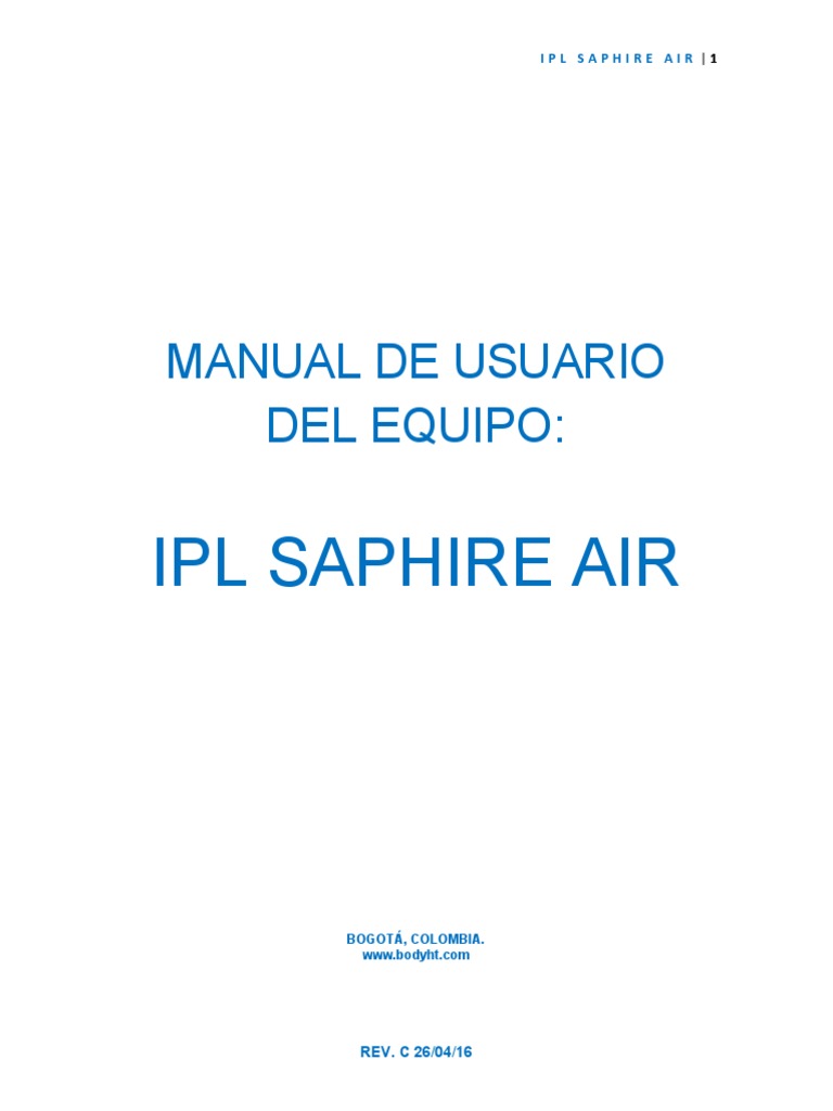 Ipl Saphire Air Manual de Usuario - User Manual | PDF | Quemar ...