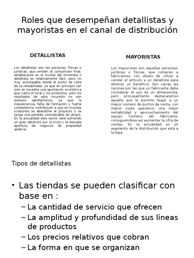 Tipos de Detallistas y Mayoristas | Descargar gratis PDF | Business ...