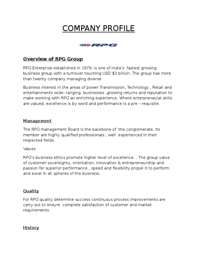 COMPANY PROFILE.docx | Human Resource Management | Accountability