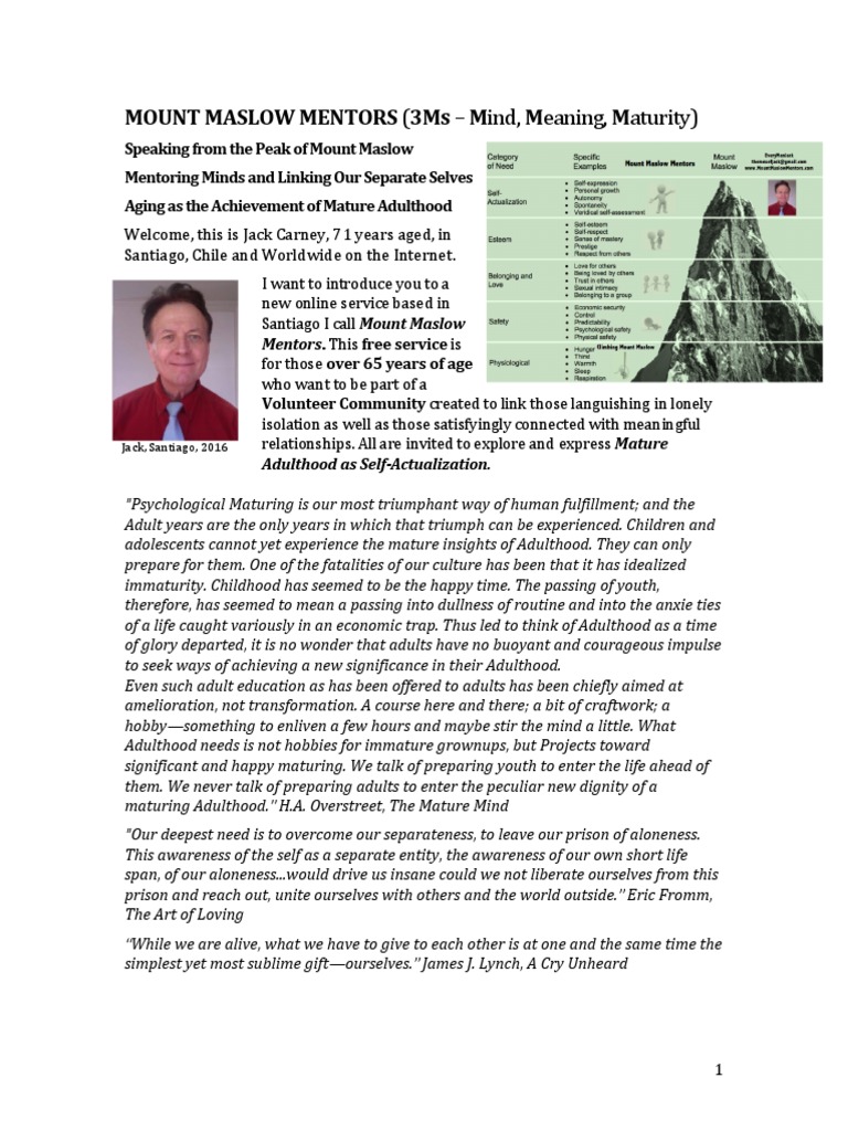 1.mount Maslow Mentors | Download Free PDF | Palliative Care | Mind