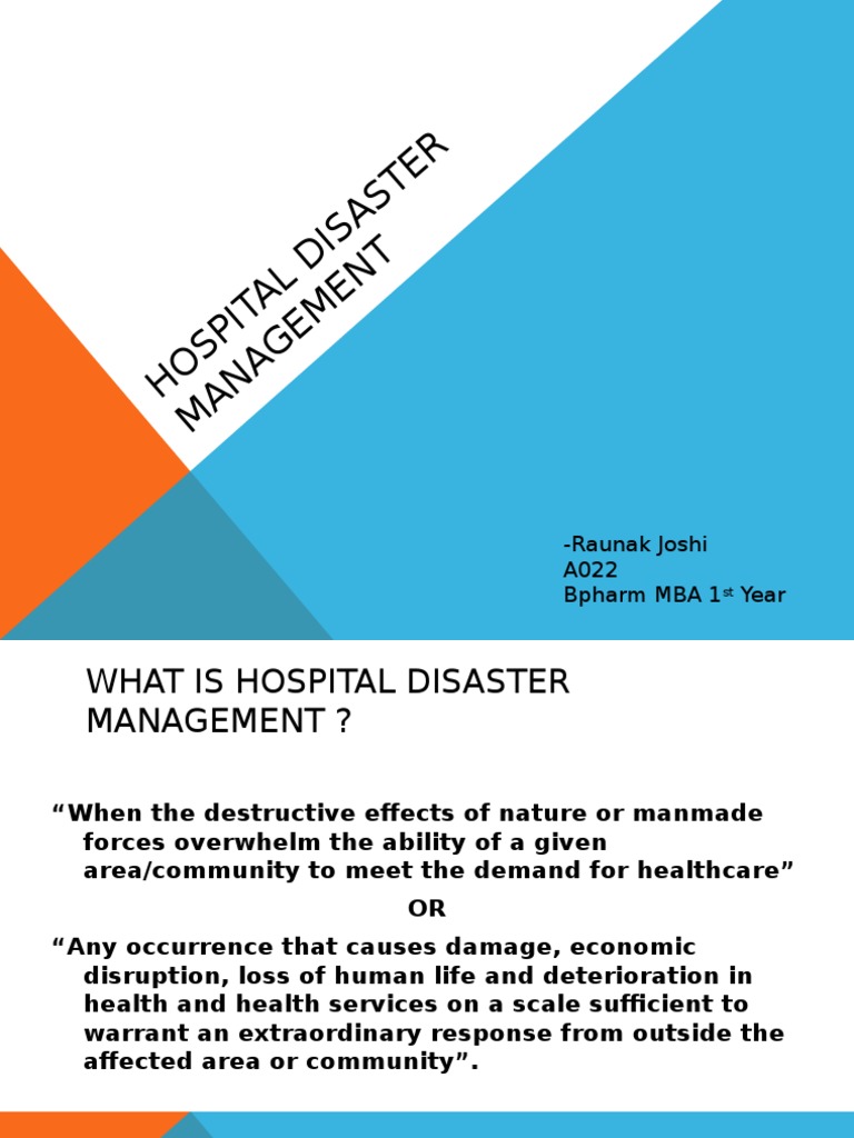 Hospital Disaster Management | PDF | Emergency Management | Risk Management