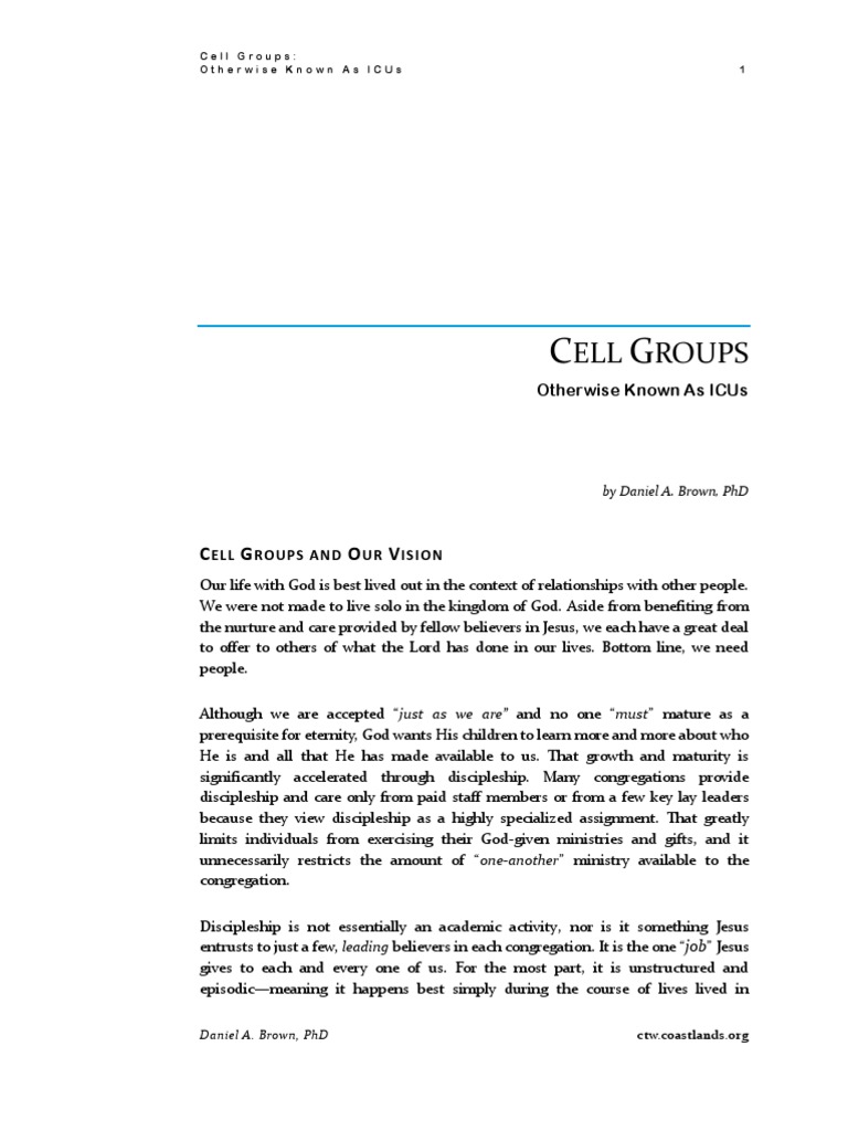 Cell Groups | PDF | Disciple (Christianity) | Mentorship