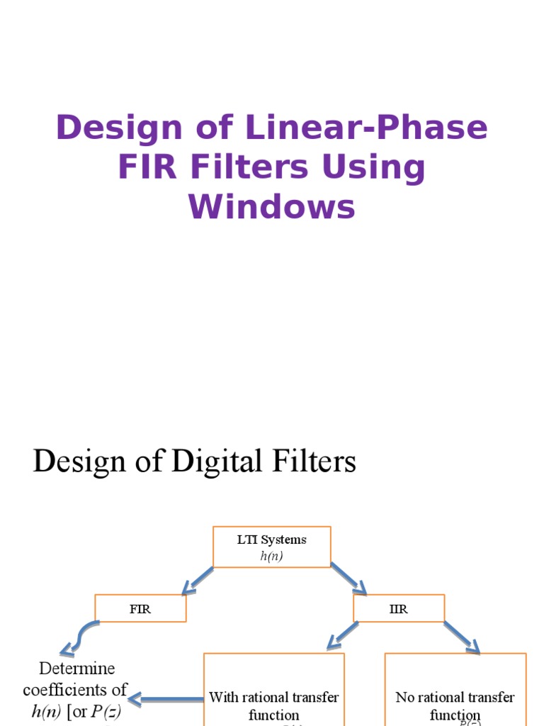 Design of Linear-Phase FIR Filters Using Windows | PDF | Signal ...