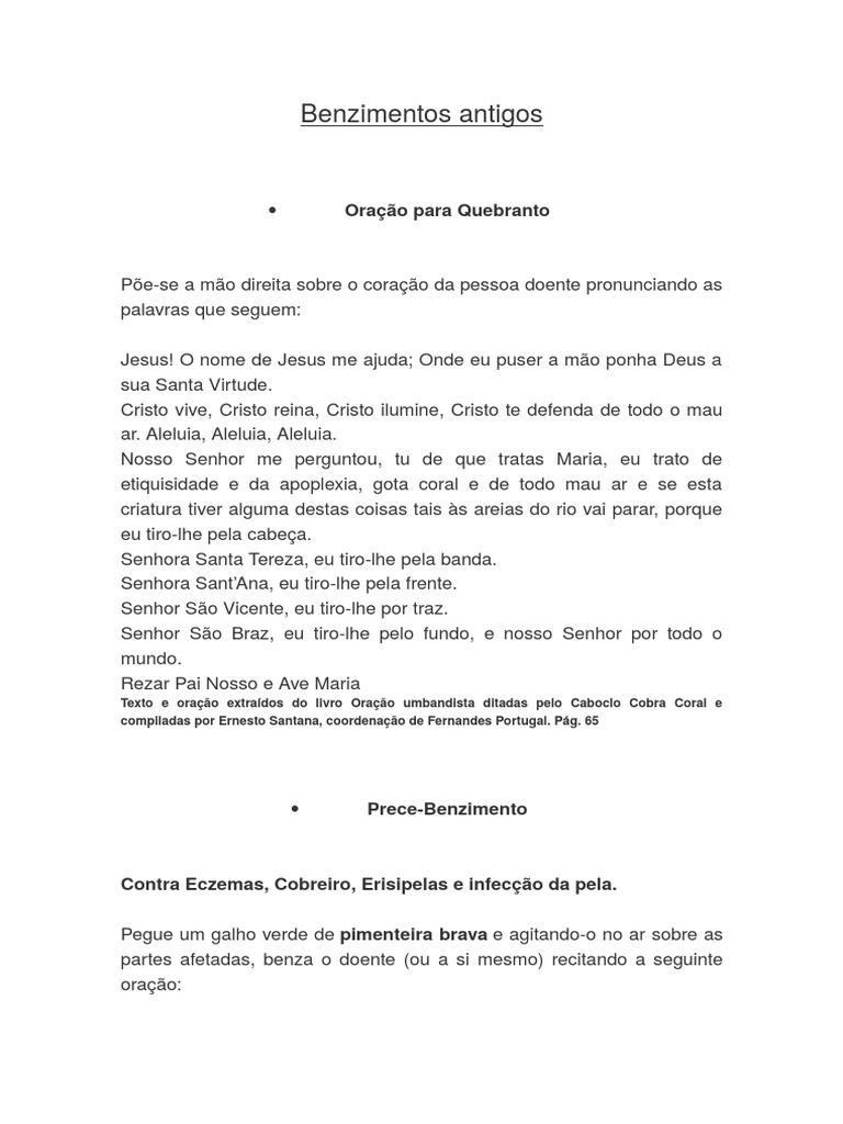 Benzimentos Antigos | PDF | Oração | Maria, mãe de Jesus