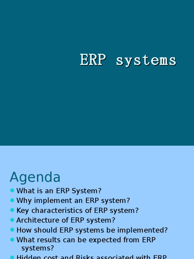 ERP Systems | PDF | Enterprise Resource Planning | Information ...