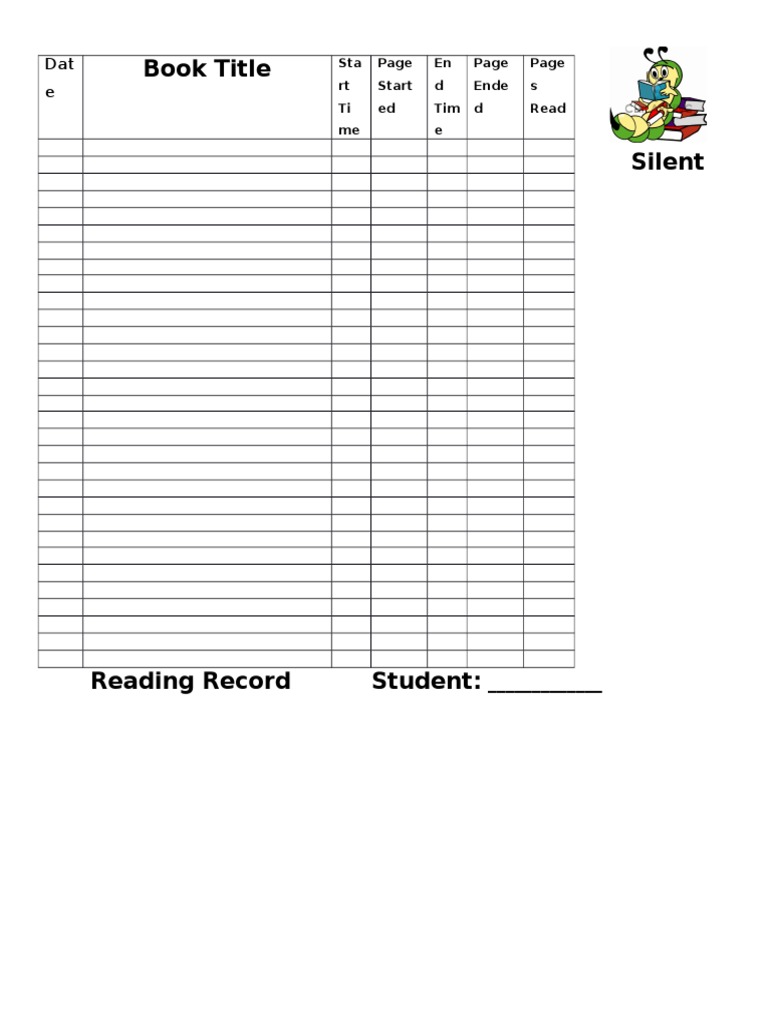 Silent Reading Record Template | PDF