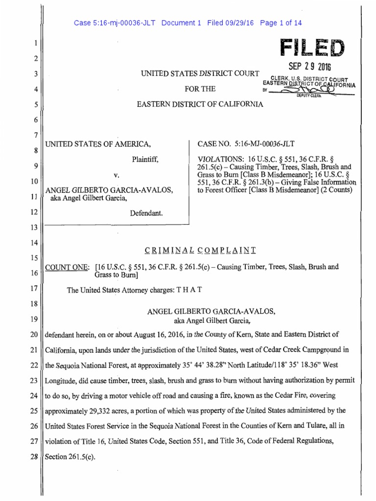 Garcia-Avalos Criminal Complaint | PDF | U.S. Immigration And Customs ...