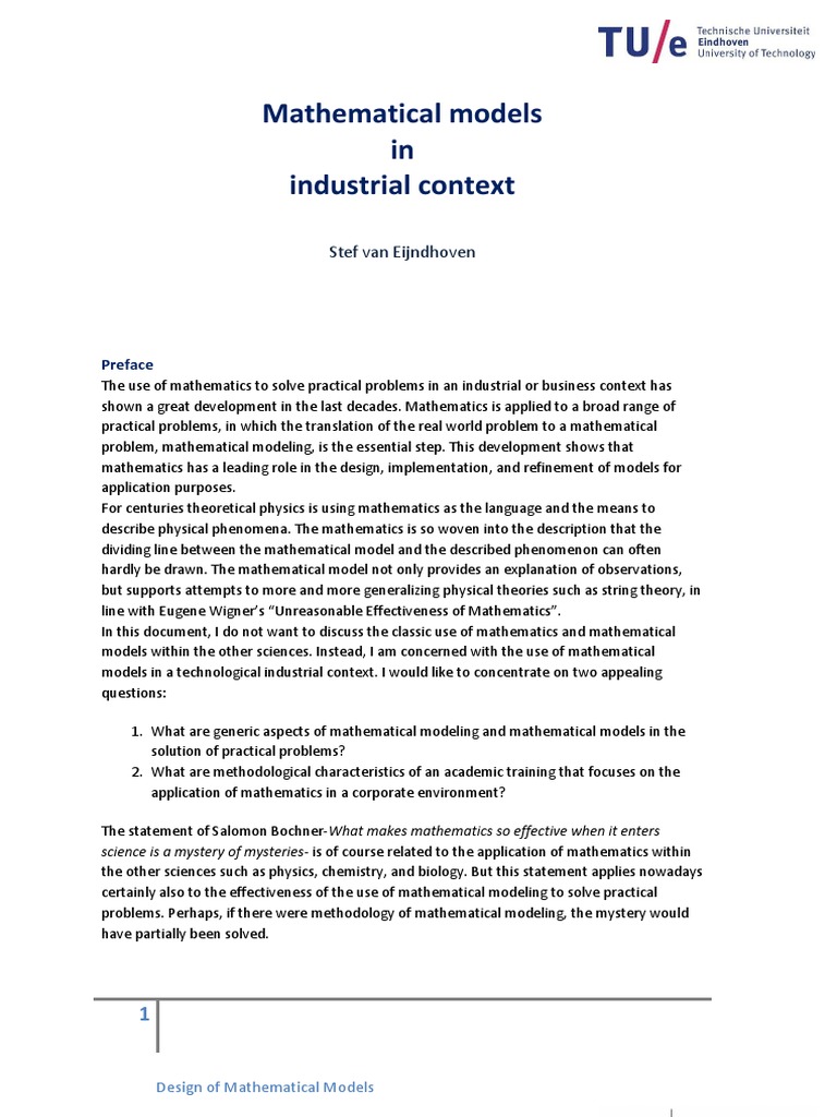 Industrial Applications of Mathematical Models | PDF | Conceptual Model ...