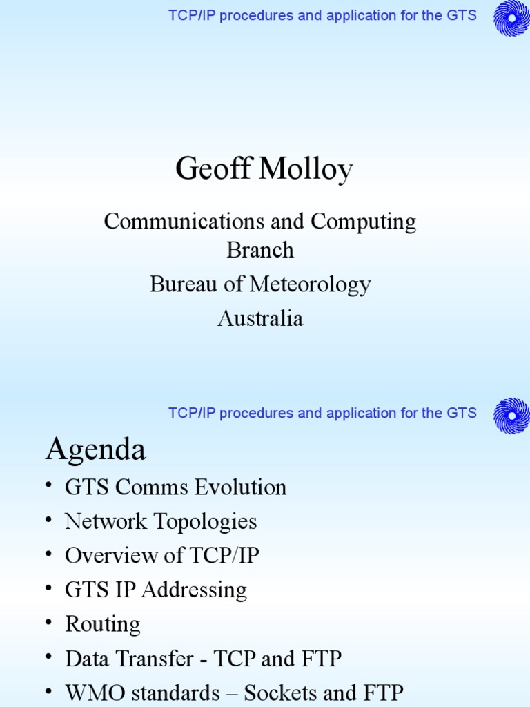 An Introduction to TCP/IP Procedures and Applications for the GTS | PDF ...