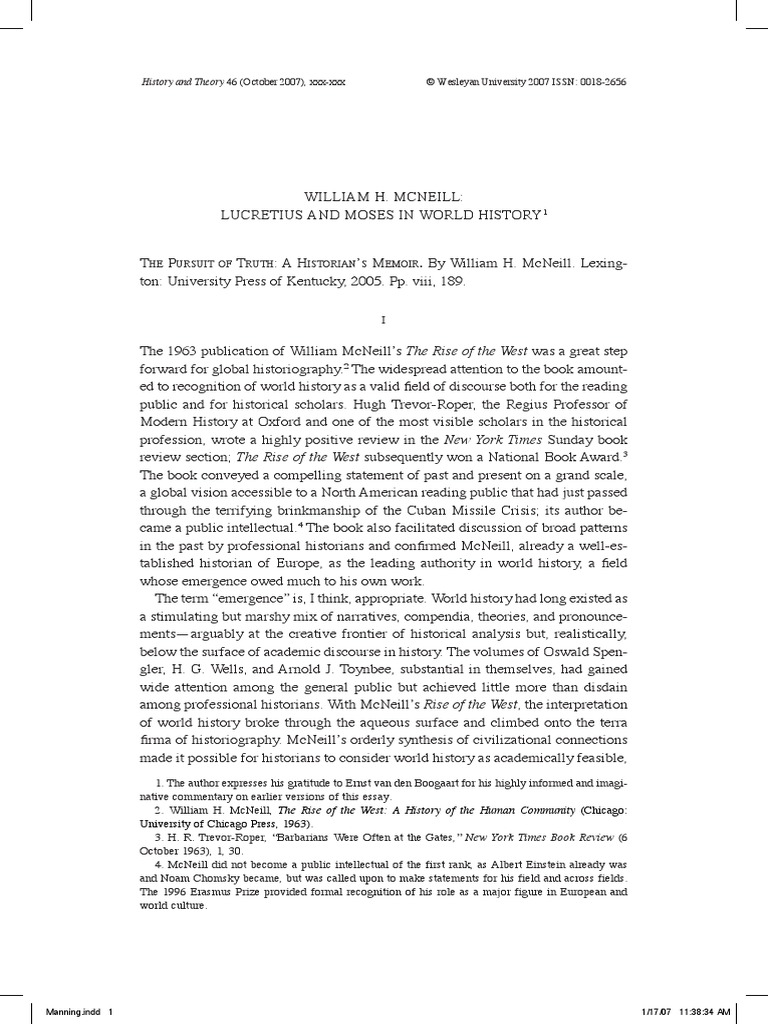William H Mcneill | PDF | World History | Historian