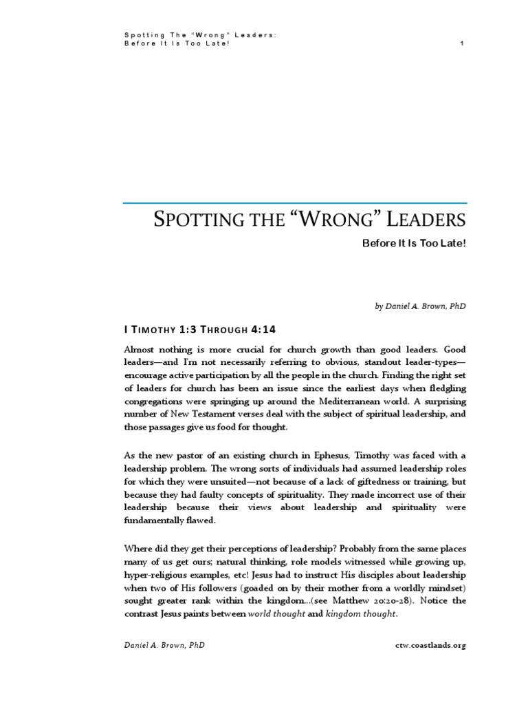 Spotting The Wrong Leaders | PDF | Mysticism | Truth