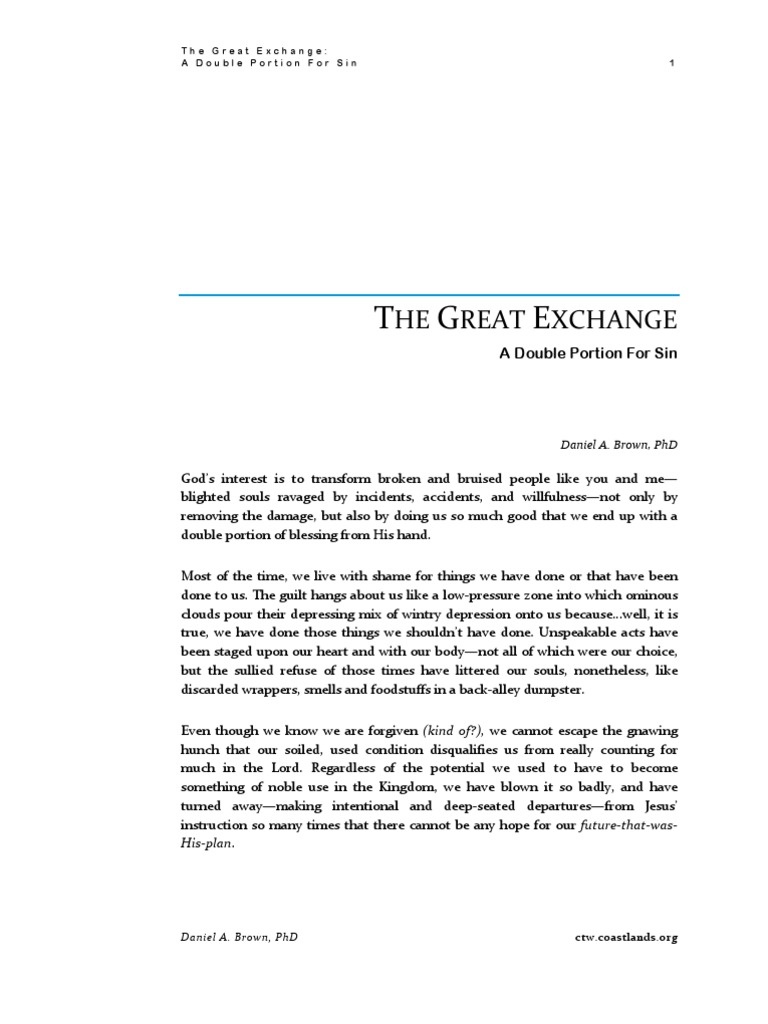 The Great Exchange | PDF | Religious Behaviour And Experience