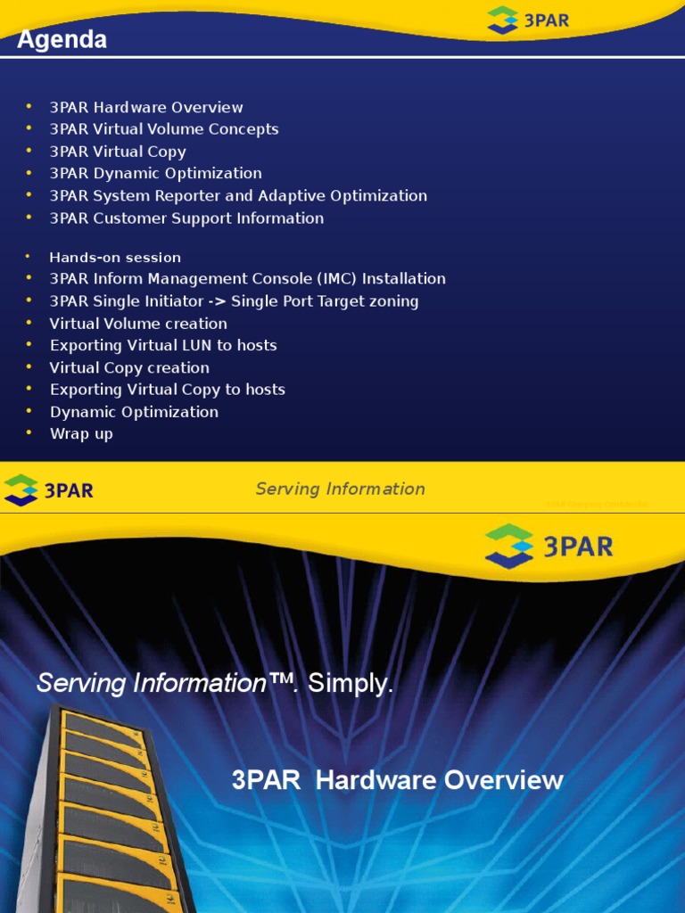 3PAR Customer Presentation | PDF | Hard Disk Drive | Program Optimization