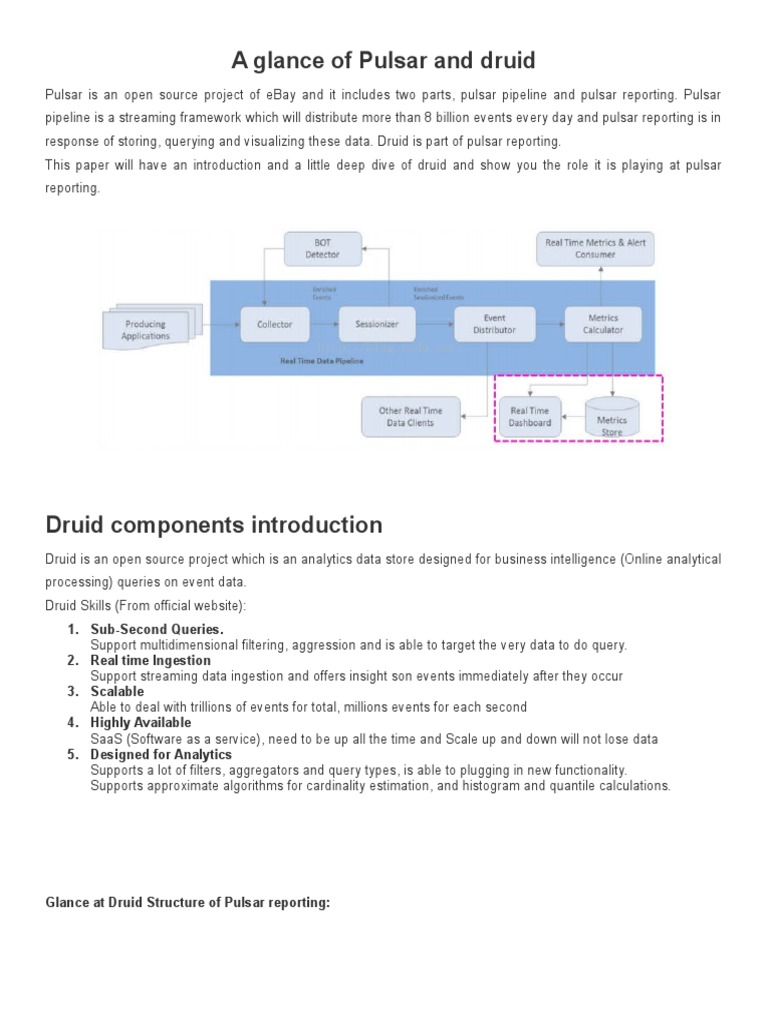 A Glance of Pulsar and Druid | PDF | Apache Hadoop | Cache (Computing)