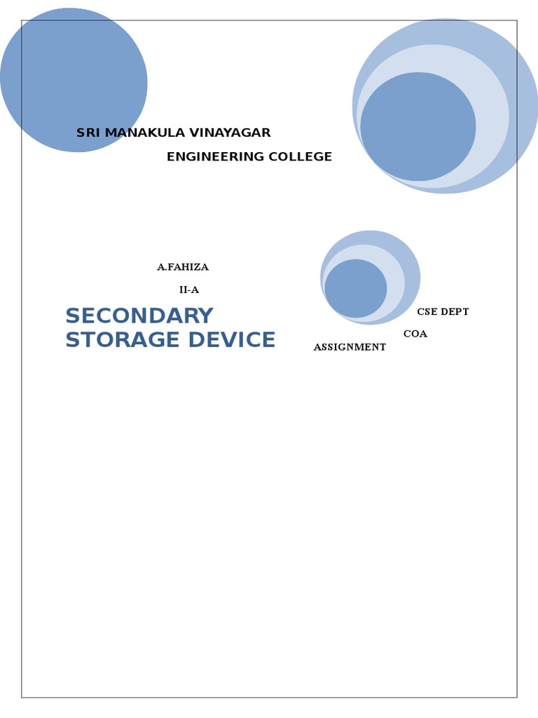 Overview of Secondary Storage Devices | PDF | Dvd | Computer Data Storage
