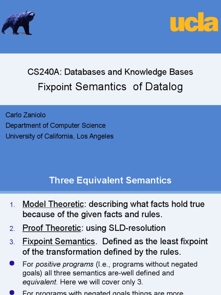 Semantics of Datalog: Fixpoint | PDF