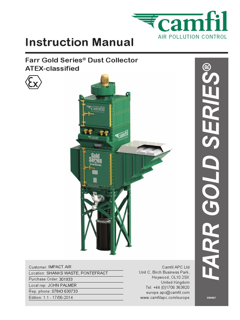 Camfil Farr Gold Series Dust Collector Instruction Manual | PDF | Duct ...