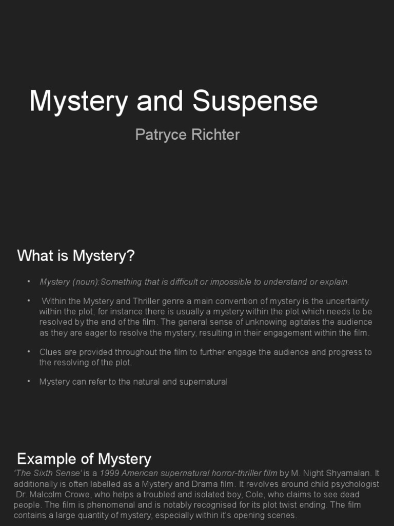 Mystery and Suspense Presentation | PDF | Leisure