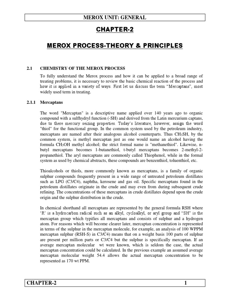 Merox Sistem Merchaptan PDF | PDF | Thiol | Chemical Elements