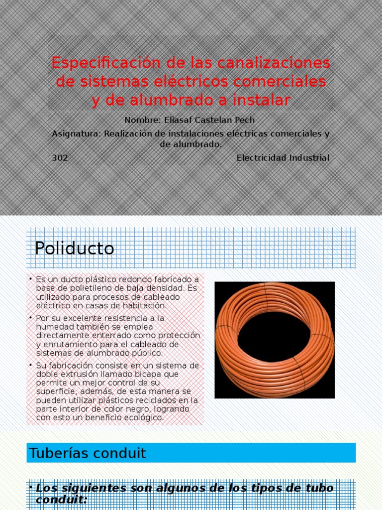 Especificación de Las Canalizaciones de Sistemas Eléctricos Comerciales | Descargar gratis PDF ...