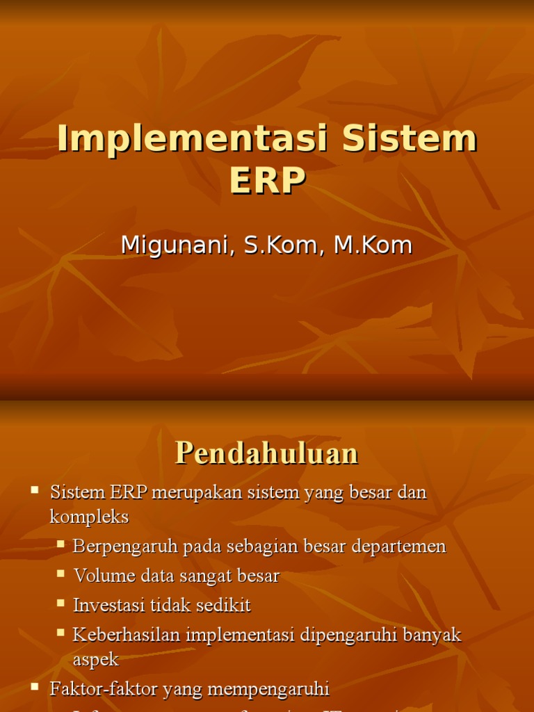Panduan Implementasi Sistem ERP | PDF