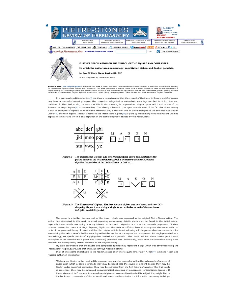 Further Speculation On The Symbol of The Square and Compasses | PDF ...