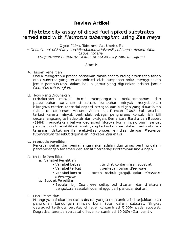 Contoh Review Artikel Ilmiah