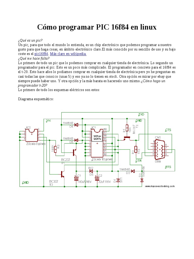 Cómo programar un PIC16F84 en Linux: guía paso a paso desde cero | PDF | Archivo de computadora ...