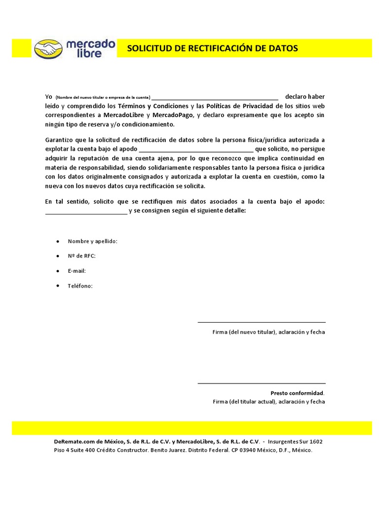 Carta+MLM+-+Solicitud+de+rectificaci%3Fn+de+datos PDF | PDF | Gobierno ...