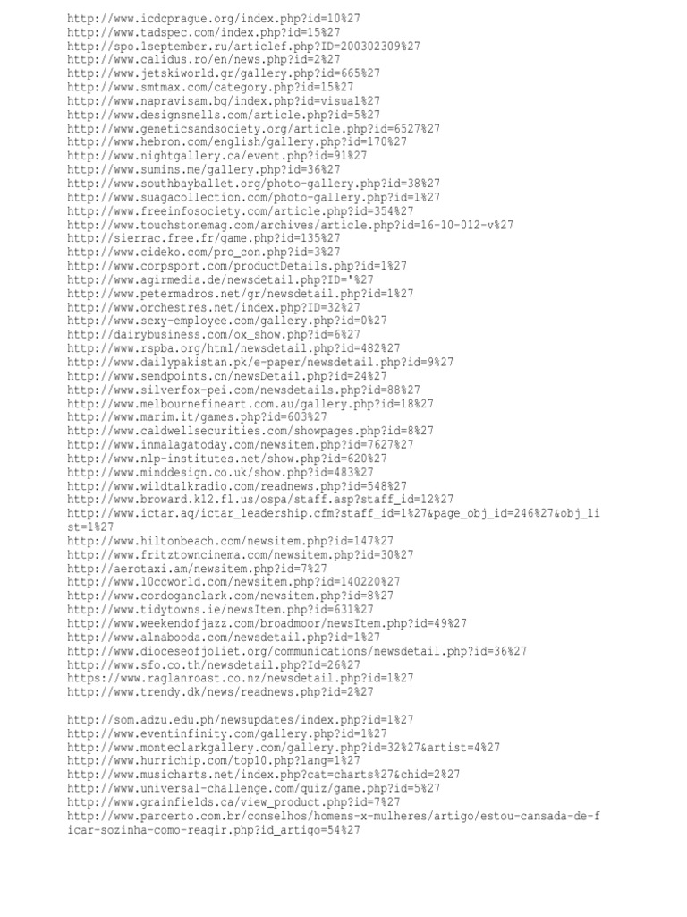 150 SQL Vulnerable Websites 2017 List | PDF