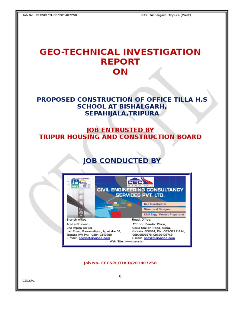 A Geotechnical Investigation Report | PDF | Geotechnical Engineering | Soil