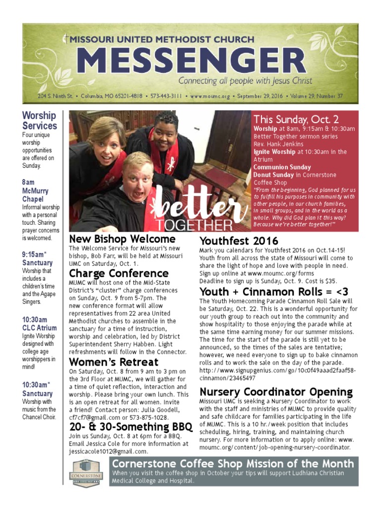 Worship Services: Youthfest 2016 Charge Conference New Bishop Welcome ...