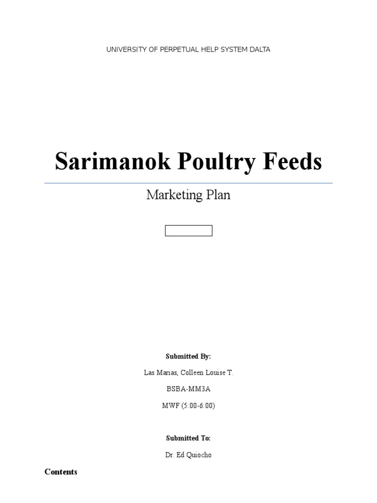 Marketing Plan | PDF | Poultry | Chicken