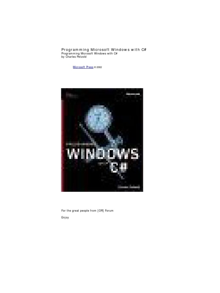 Programming Microsoft Windows With C Sharp | PDF | Computing And Information Technology