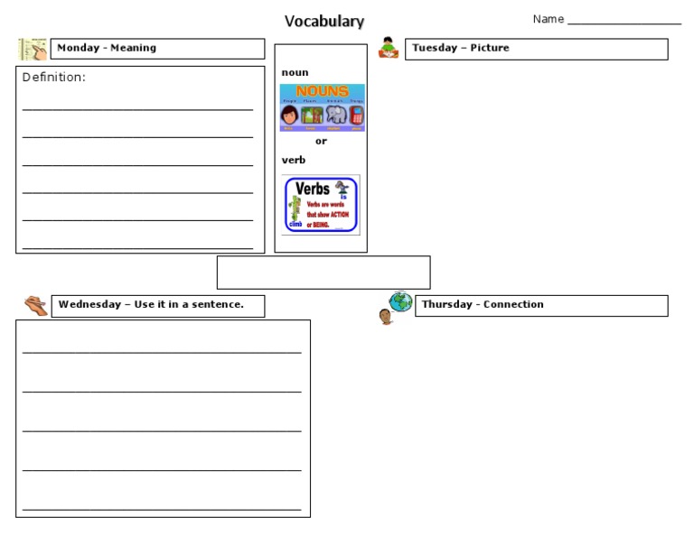 Vocabulary Practice Sheet | PDF