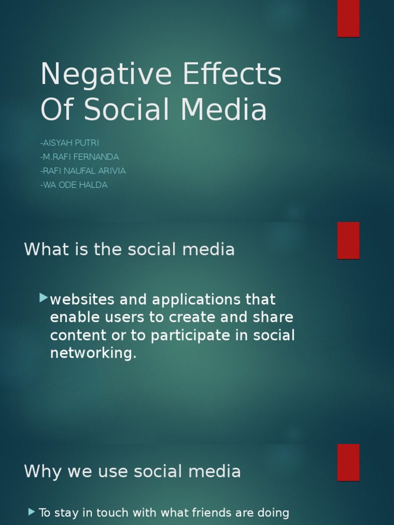 Negative Sides of Social Media | PDF