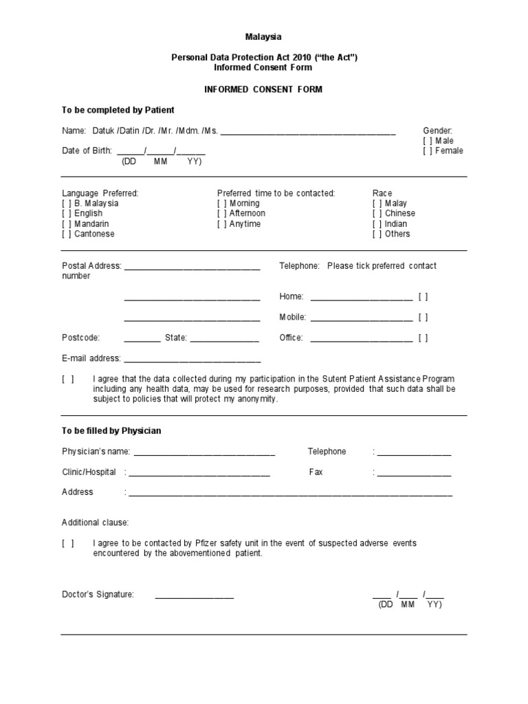 Informed Consent for Patient Data Use | PDF | Personally Identifiable ...