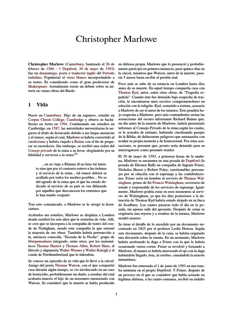 Christopher Marlowe | PDF | Christopher Marlowe