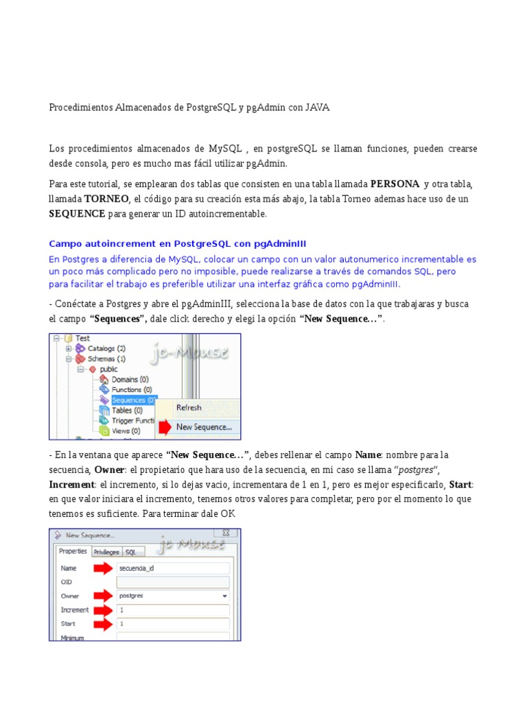 Procedimientos Almacenados de postgreSQL en JAVA | PDF | Postgre Sql | SQL