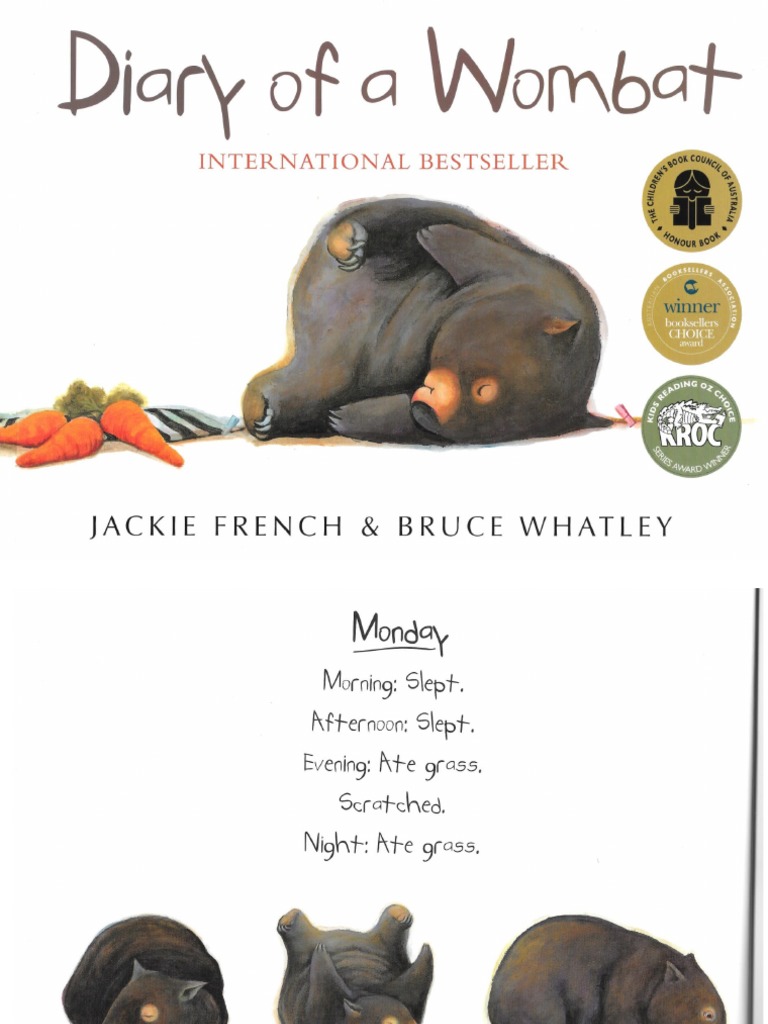 Diary of a Wombat text with pictures