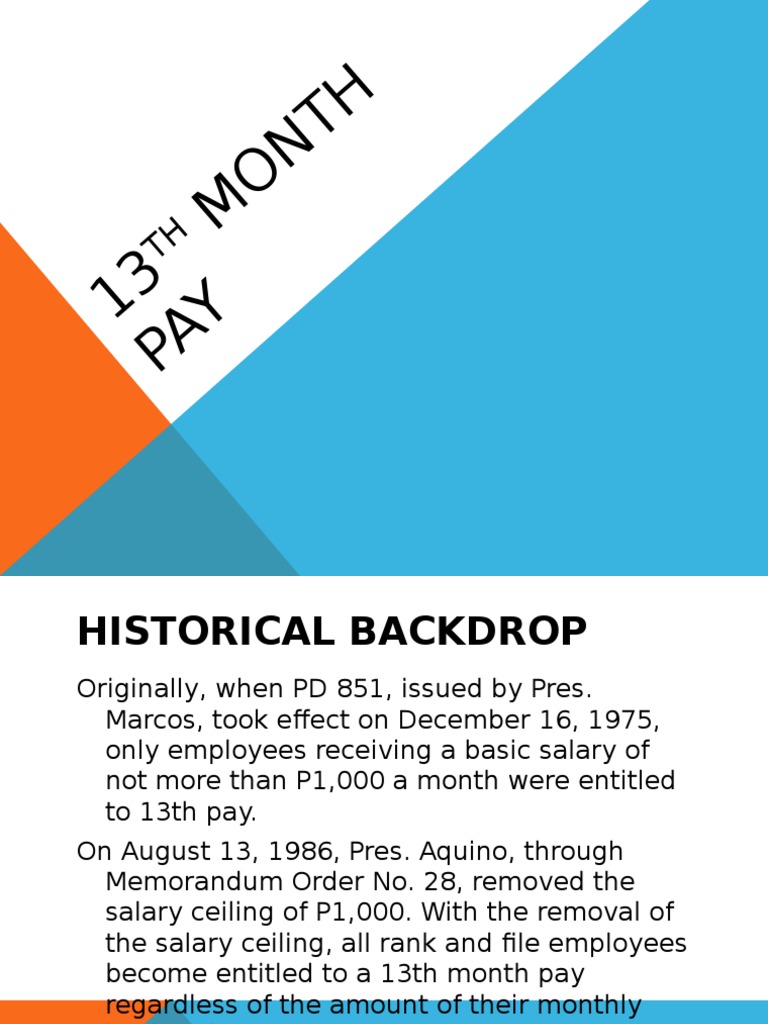 13th Month Pay | PDF | Piece Work | Employment