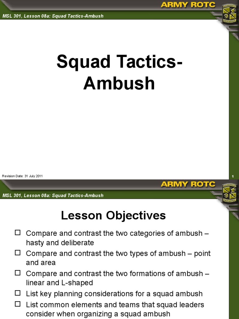Squad Tactics - Ambush | Ambush | Warfare Of The Industrial Era