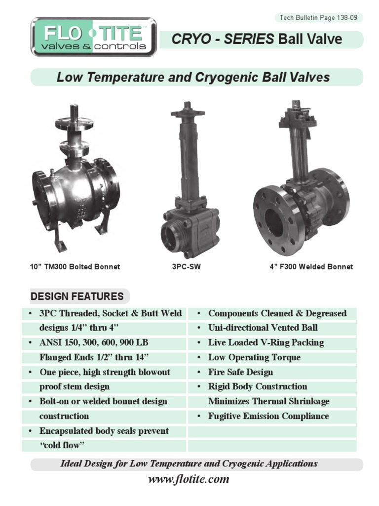 Low Temperature and Cryogenic Ball Valves | PDF | Cryogenics | Valve