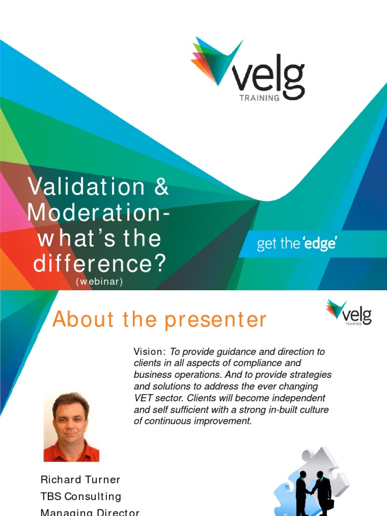 Velg Training Webinar - Validation & Moderation PDF | PDF | Educational ...
