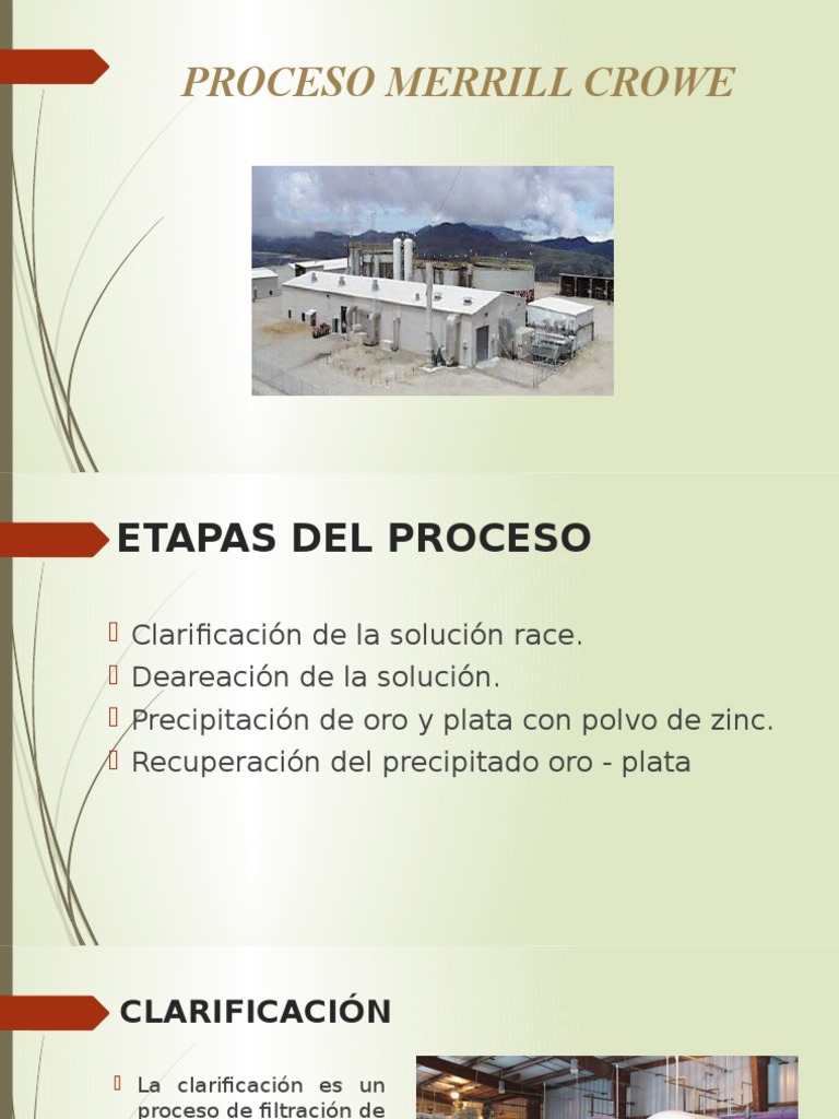 Proceso Merrill Crowe | PDF | Sustancias químicas | Ciencias fisicas